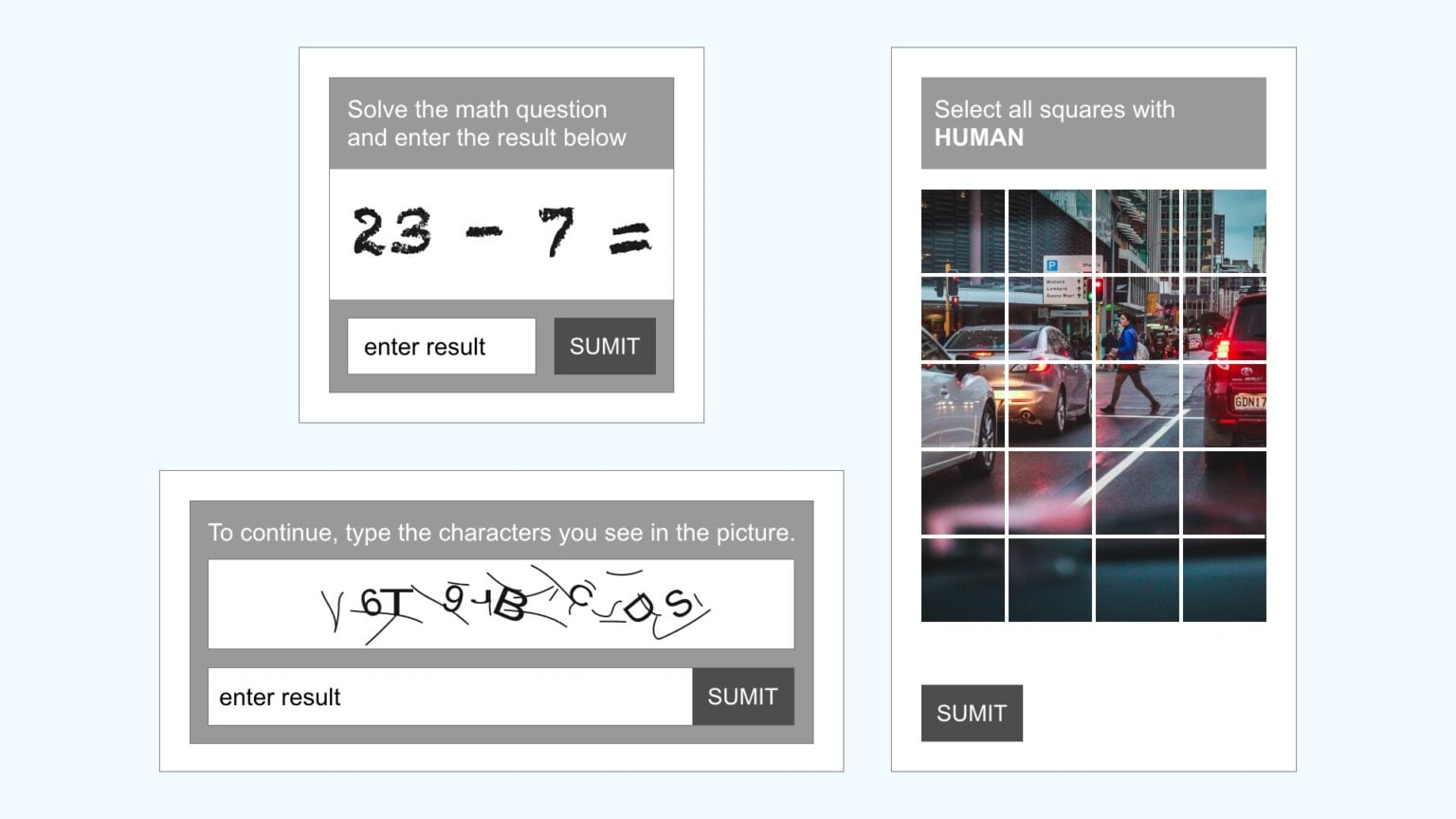 Types of Captcha » All versions explained